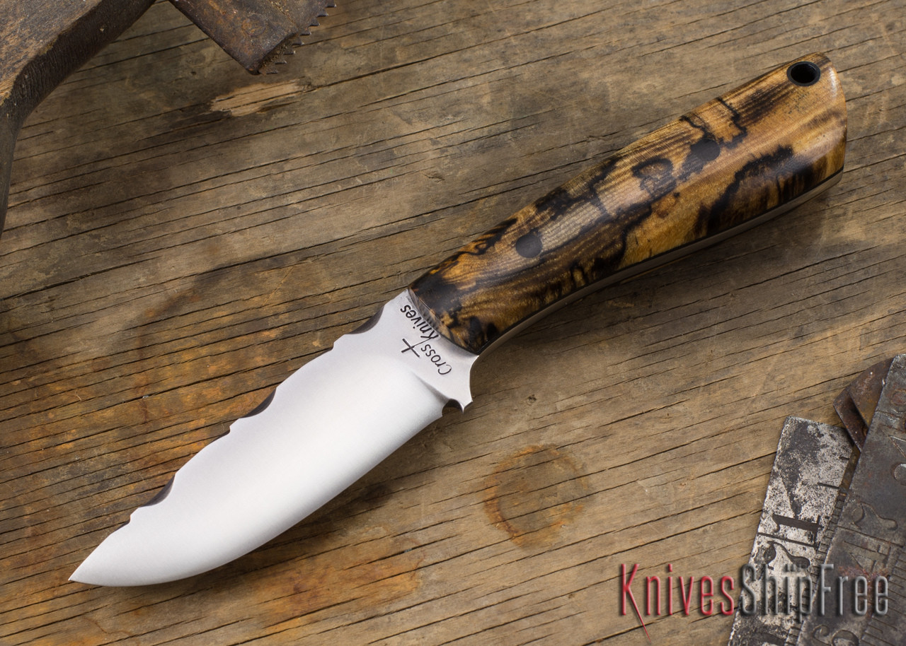 Cross Knives: Boys Hunter Knife - Spalted Hackberry - Black Liners ...