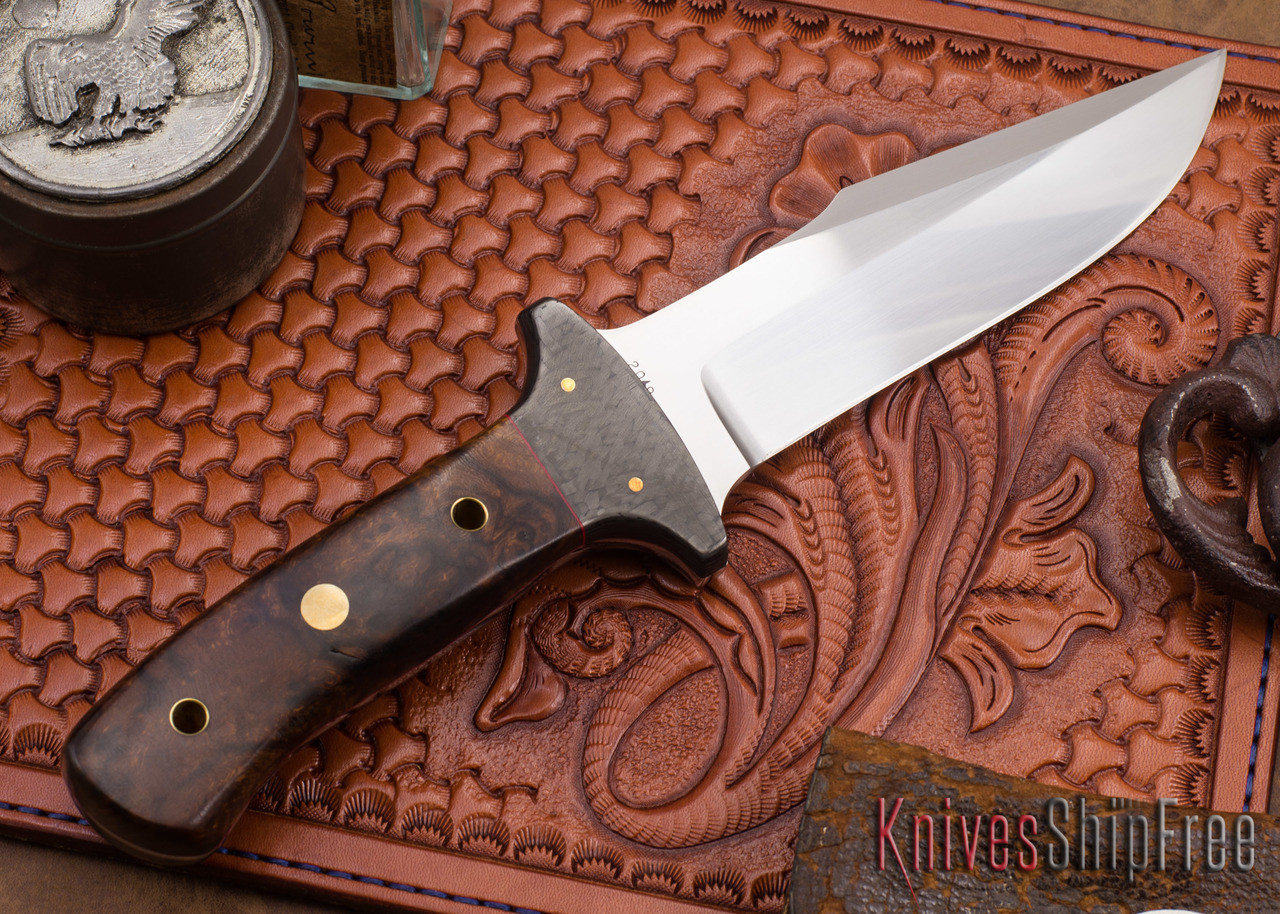 Alan Warren Knives: Fighter/Camp Knife - Ironwood - Carbon Fiber