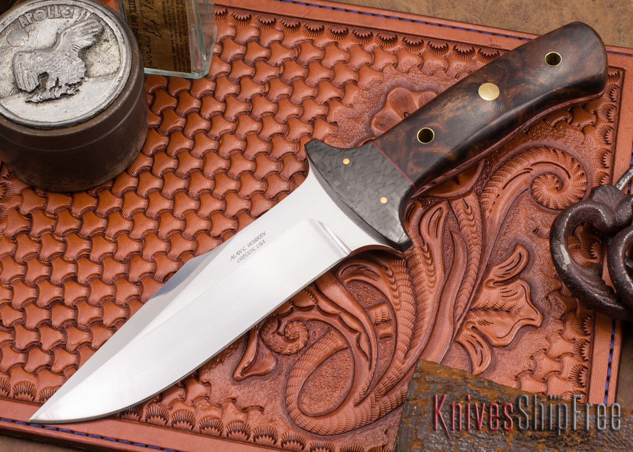 Alan Warren Knives: Fighter/Camp Knife - Ironwood - Carbon Fiber