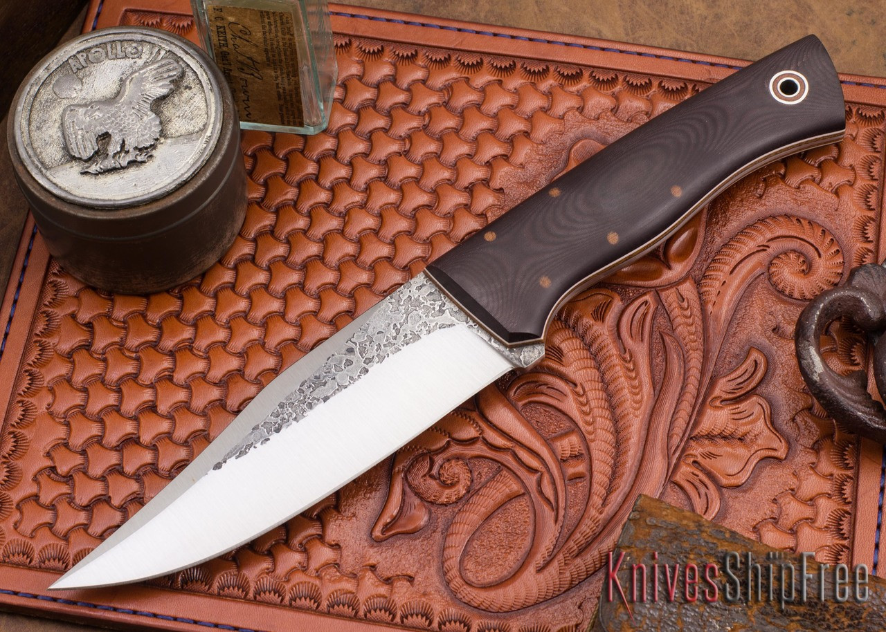 Fiddleback Forge: Duke - Maroon Linen Micarta - Natural & White Liners ...