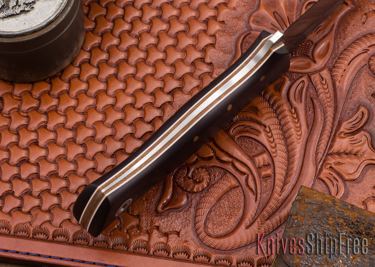 Fiddleback Forge: Duke - Maroon Linen Micarta - Natural & White Liners ...