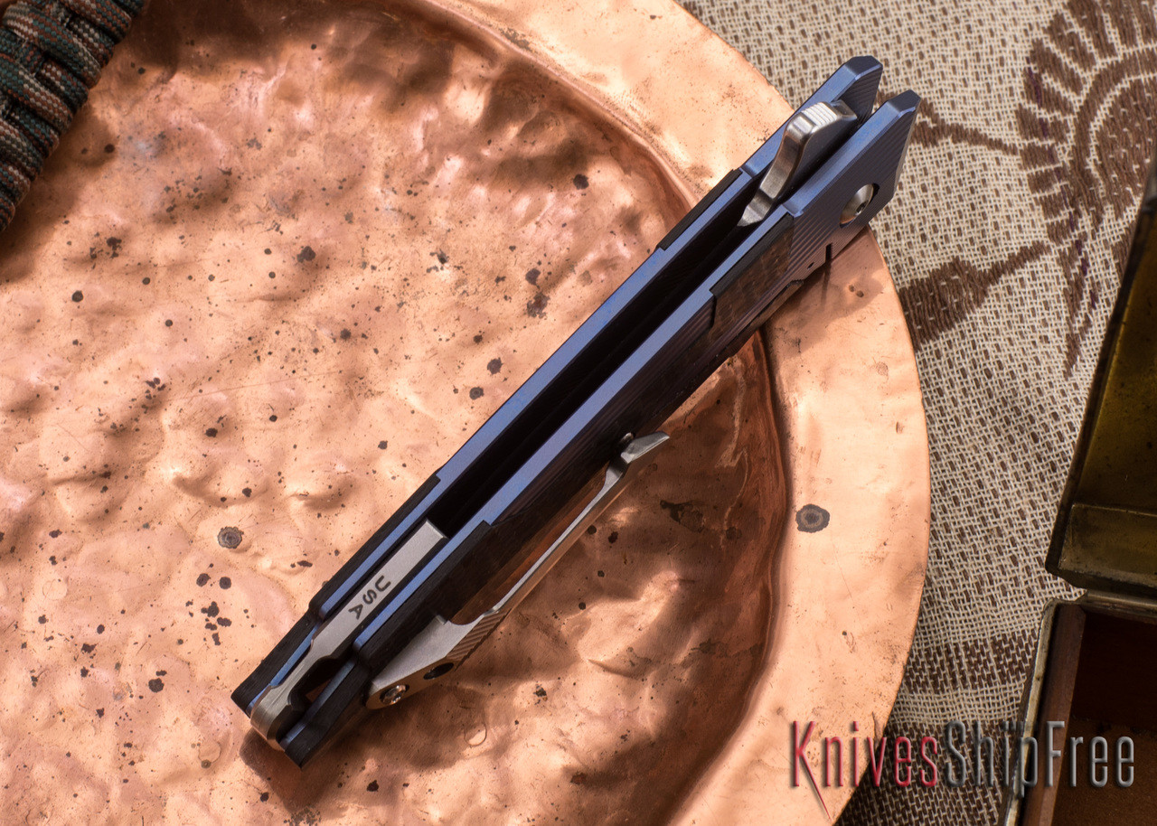 Spartan Blades: Kranos - Blue Anodized Titanium - Carbon Fiber