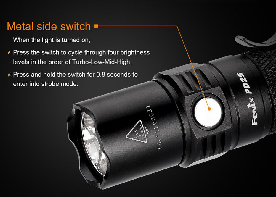 Fenix Lights: PD25 Flashlight - 550 Lumens - w/ USB Rechargeable Li-ion ...
