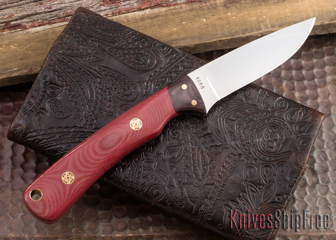 Alan Warren Knives: #1866 Custom Neck Knife - Red Linen Micarta ...