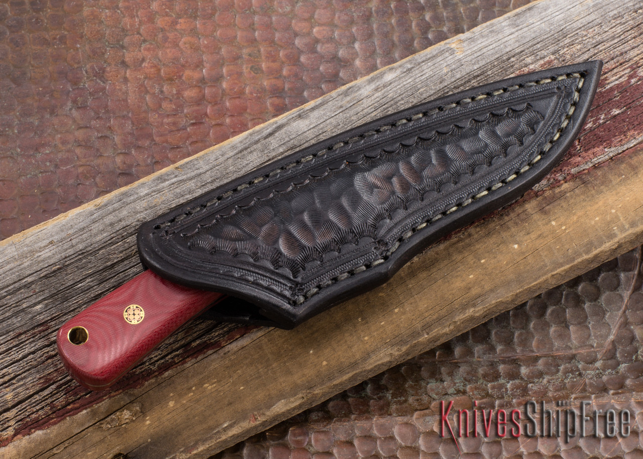 Alan Warren Knives: #1866 Custom Neck Knife - Red Linen Micarta ...