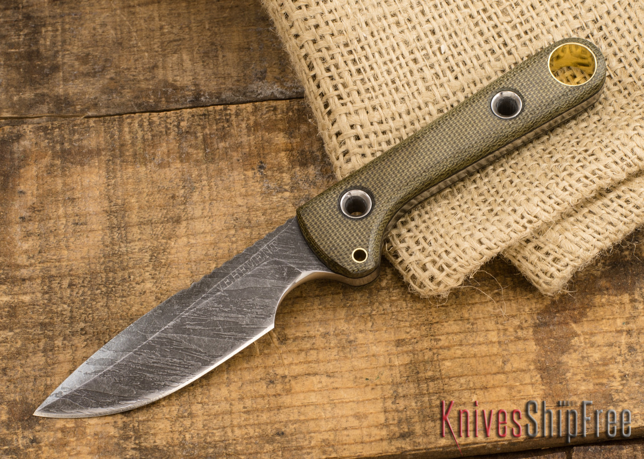 Vehement Knives: Grunt #327 OD Micarta - Black Liners - Tigerlypse