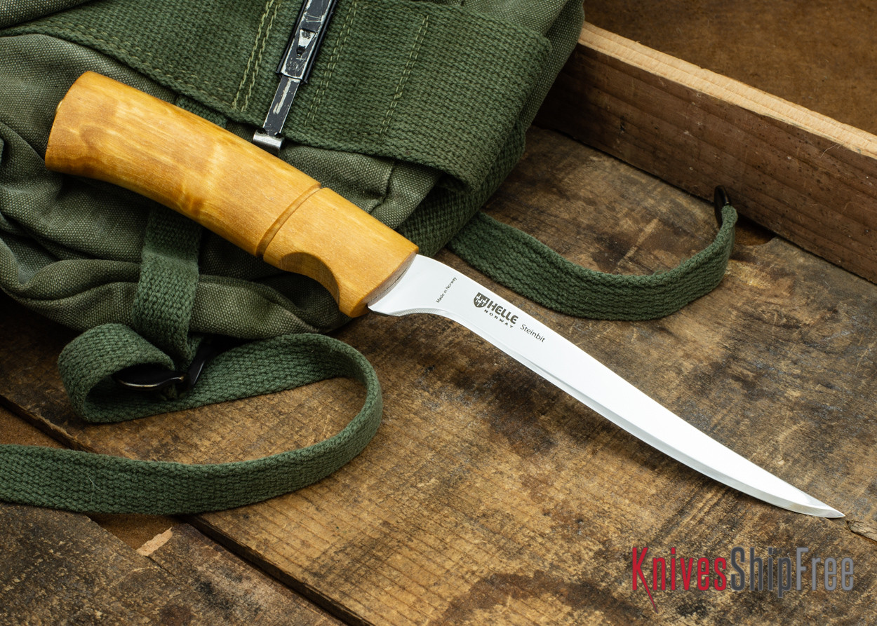 Helle Steinbit - 6" Fillet Knife - Curly Birch 03