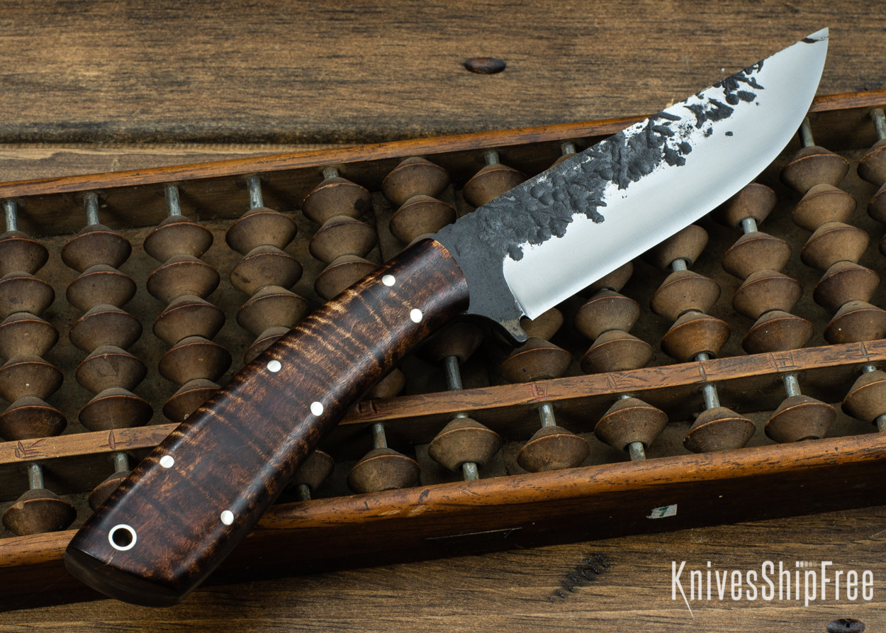 Cross Knives: All Round Hunter - Curly Maple - Forged Finish - 80CrV2