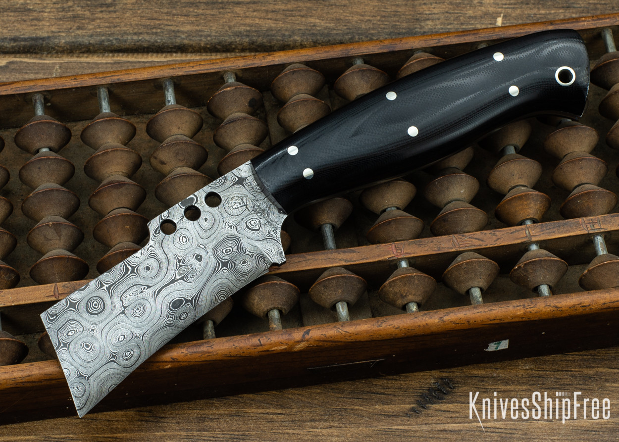 Cross Knives: Damascus Cleaver - Black G-10