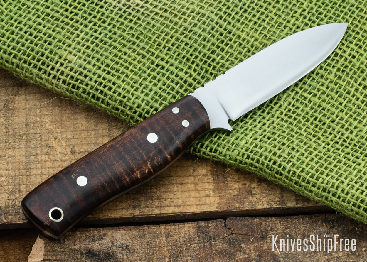 Cross Knives: Boys Bushcrafter - Dark Curly Maple - Black Liners