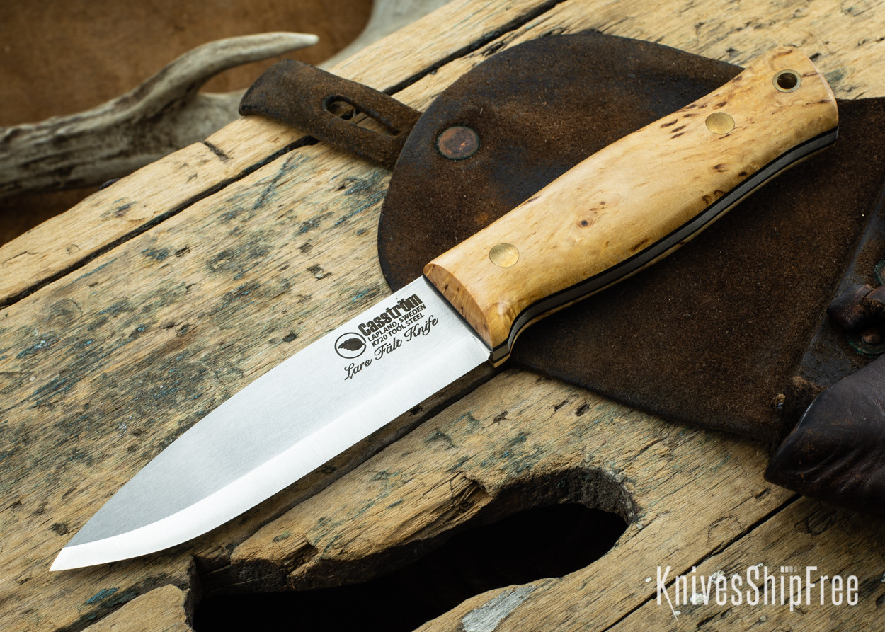 Casstrom: Lars Falt Bushcraft Knife - K720 Tool Steel - Curly Birch 07