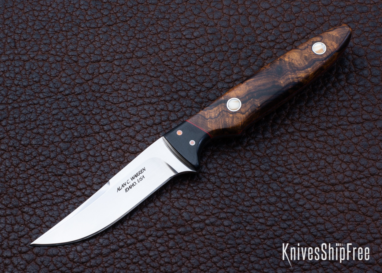 Alan Warren Custom Knives: #2452 Curvy Bird & Trout - Desert Ironwood ...