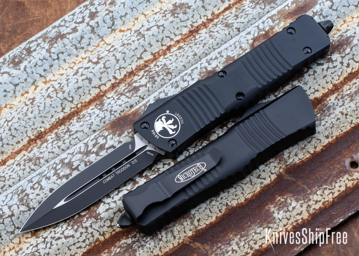 Microtech: Combat Troodon - Auto OTF - Double Edge - Black Tactical STD ...