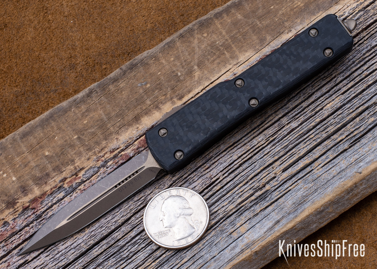 Microtech Utx 70 Auto Otf Double Edge Signature Series Carbon