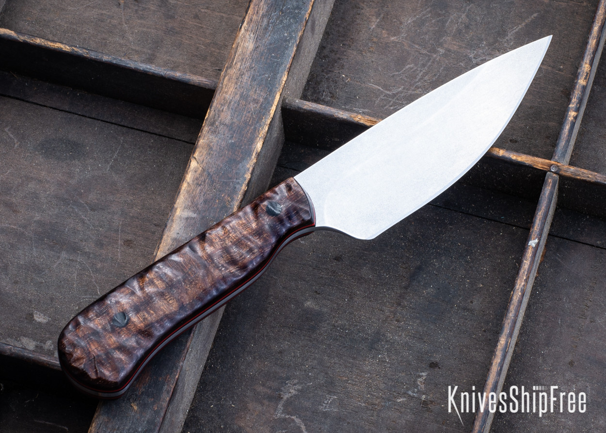 Jeff Davidson Custom Knives: IBEX Hunter - Stonewashed 80CrV2 - Curly ...