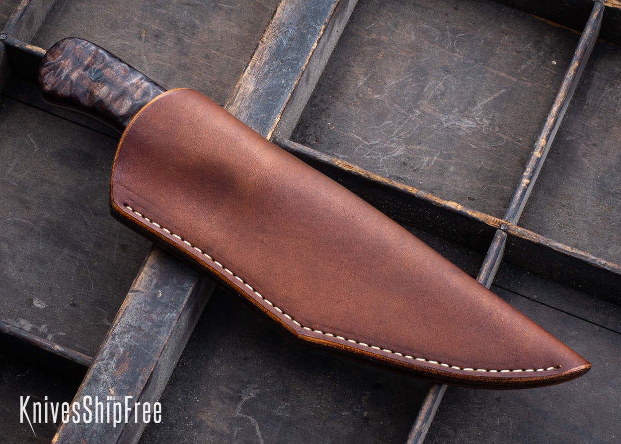 Jeff Davidson Custom Knives: IBEX Hunter - Stonewashed 80CrV2 - Curly ...