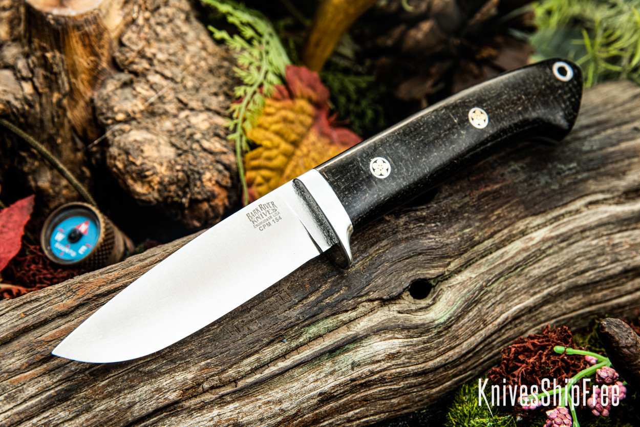 Bark River Knives: Bobcat Hunter - CPM 154 - Black Burlap Micarta ...