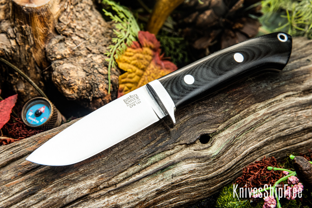 Bark River Knives: Bobcat Hunter - CPM 154 - Black Linen Micarta