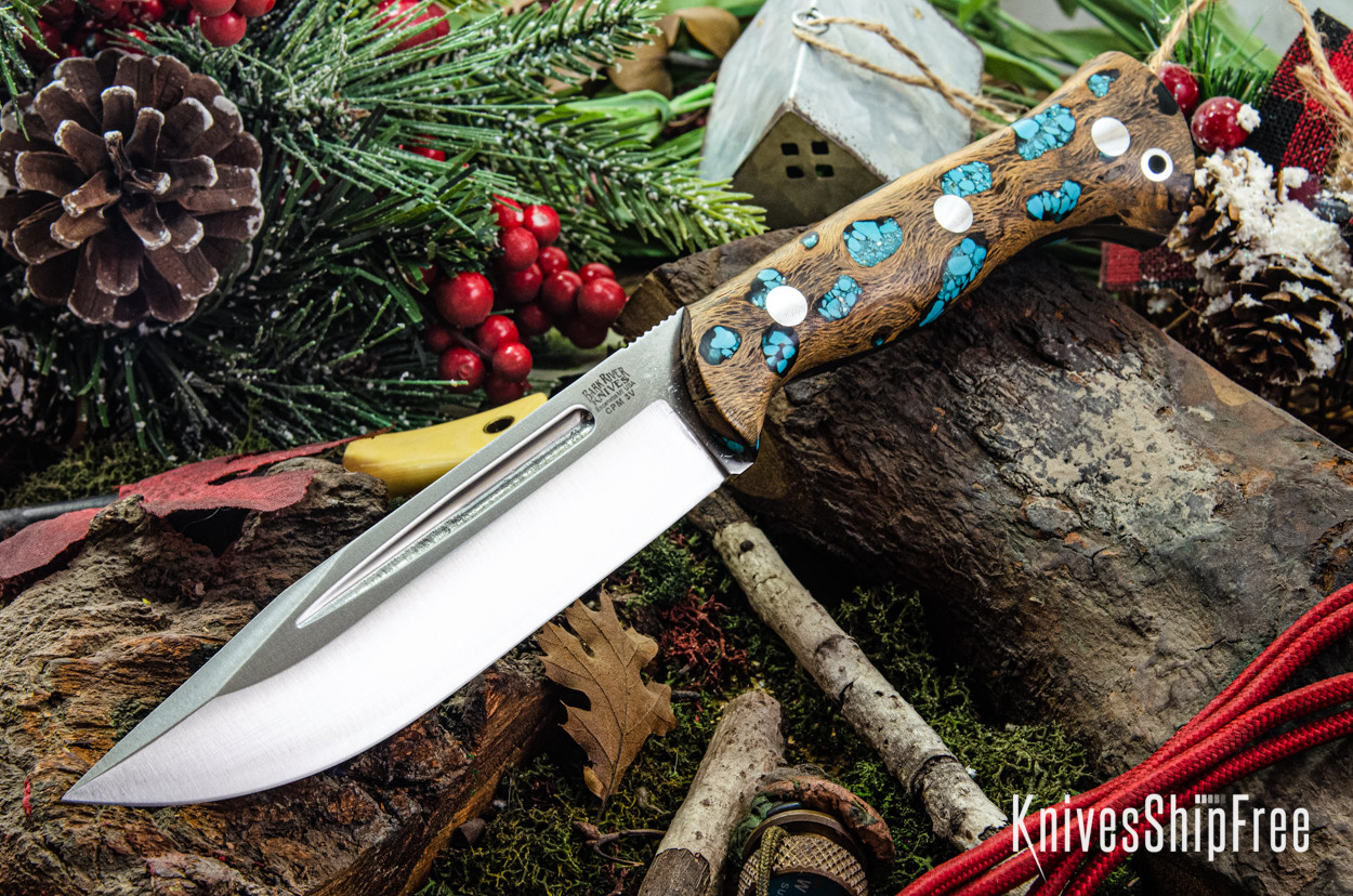 Bark River Knives: Cub - CPM 3V - Gunmetal Cholla Cactus with Turquosie #1