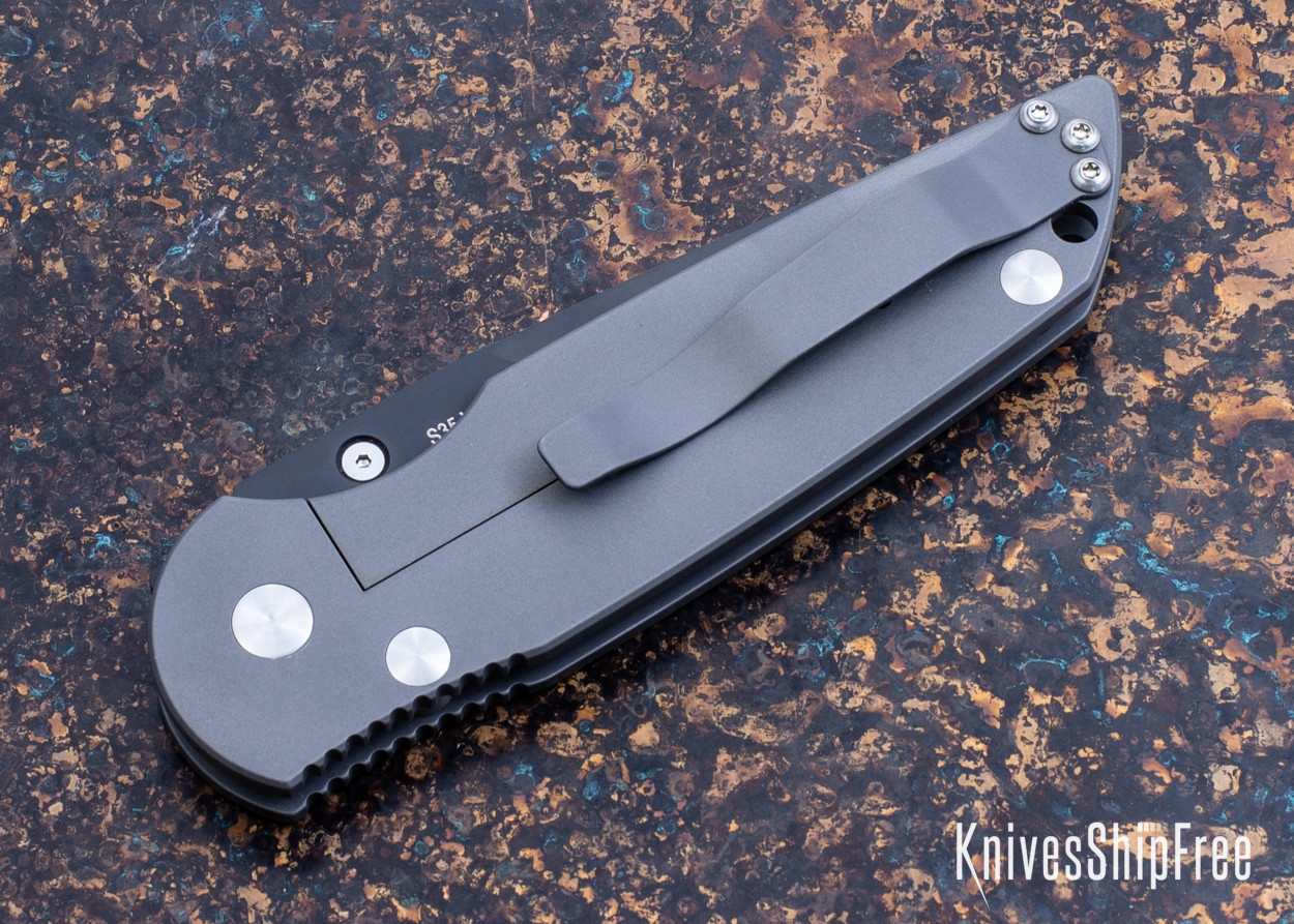 Pro-Tech: 7703 - TR-3 Integrity Frame Lock - Titanium Frame - Black DLC ...