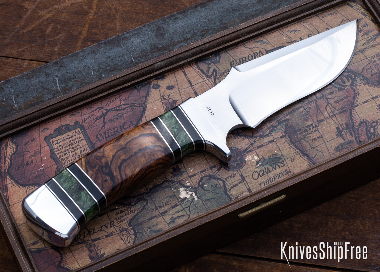 Alan Warren Custom Knives: #2512 Camp Knife - Ironwood/Green Maple ...