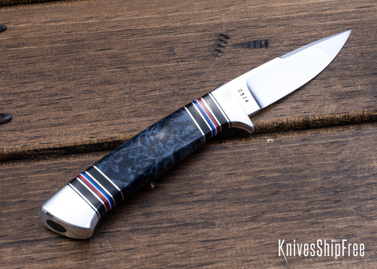 Alan Warren Custom Knives: #2524 Mini Loveless Style - Maple w/Red ...
