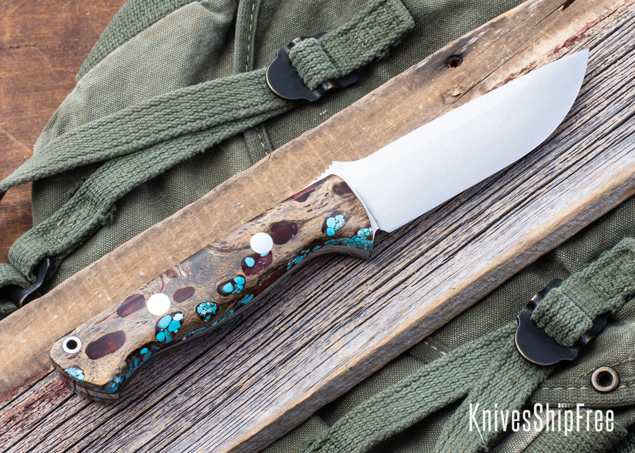 Bark River Knives: Bravo 1 - Red Cholla Cactus with Turquoise #2