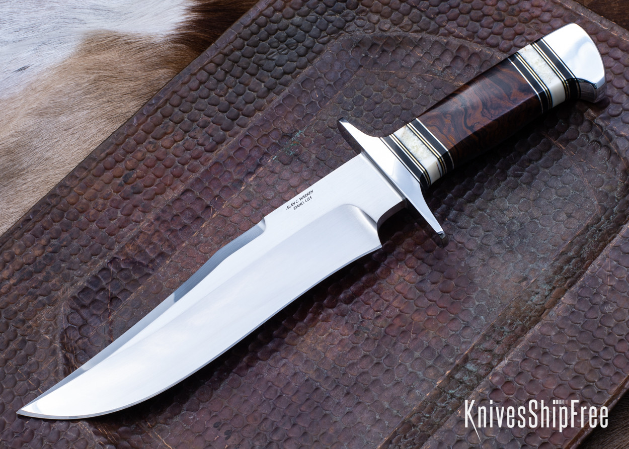 Alan Warren Custom Knives: #2531 Camp Bowie - Ironwood Burl w ...