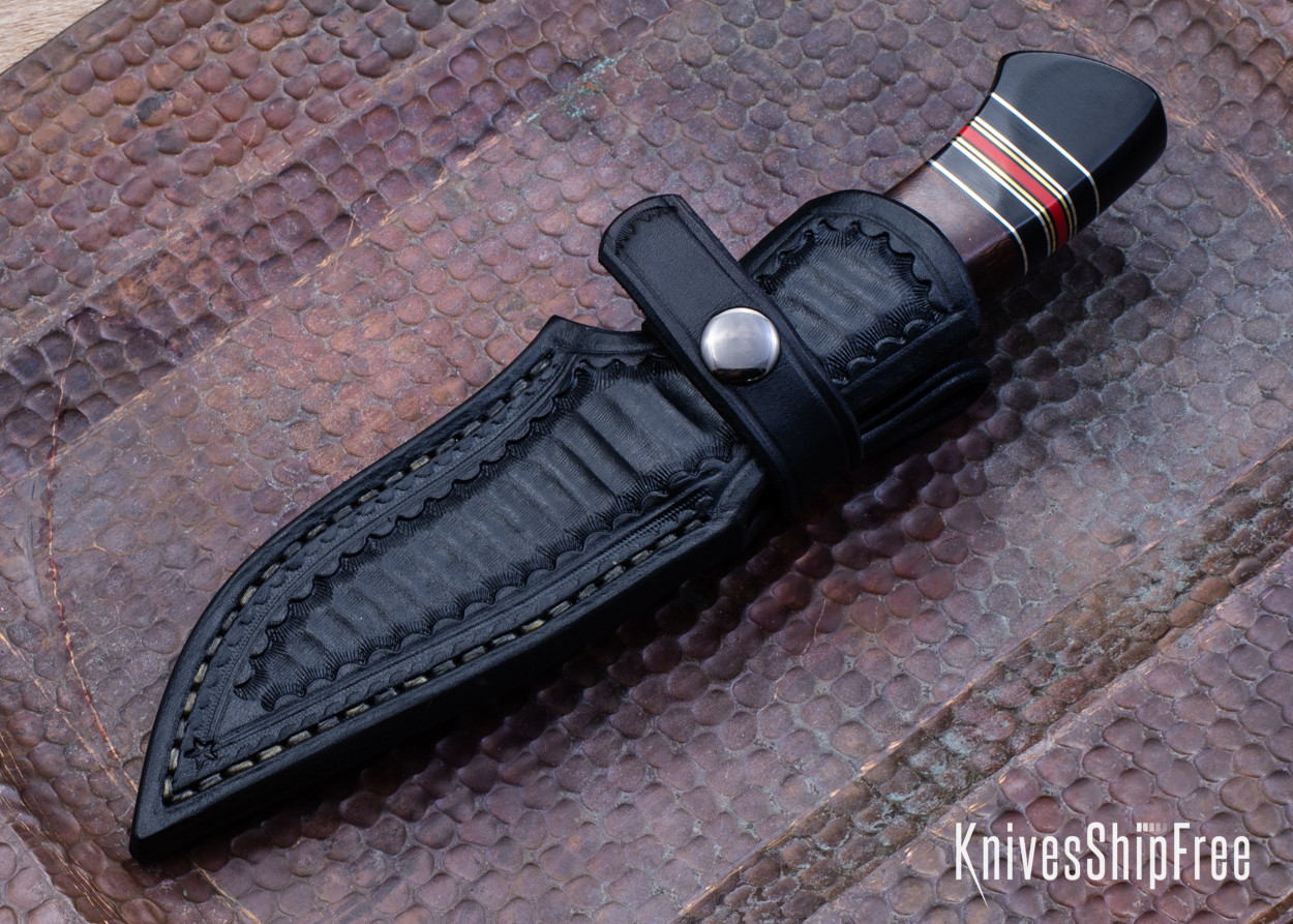 Alan Warren Custom Knives: #2534 Utility Hunter - IronwoodBurl - Red ...