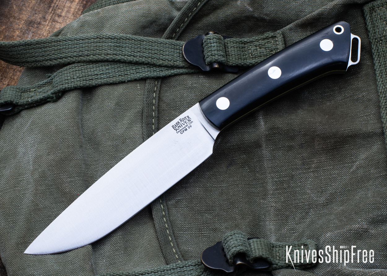 Bark River Knives: Fox River II LT - CPM 3V - Black Linen Micarta ...