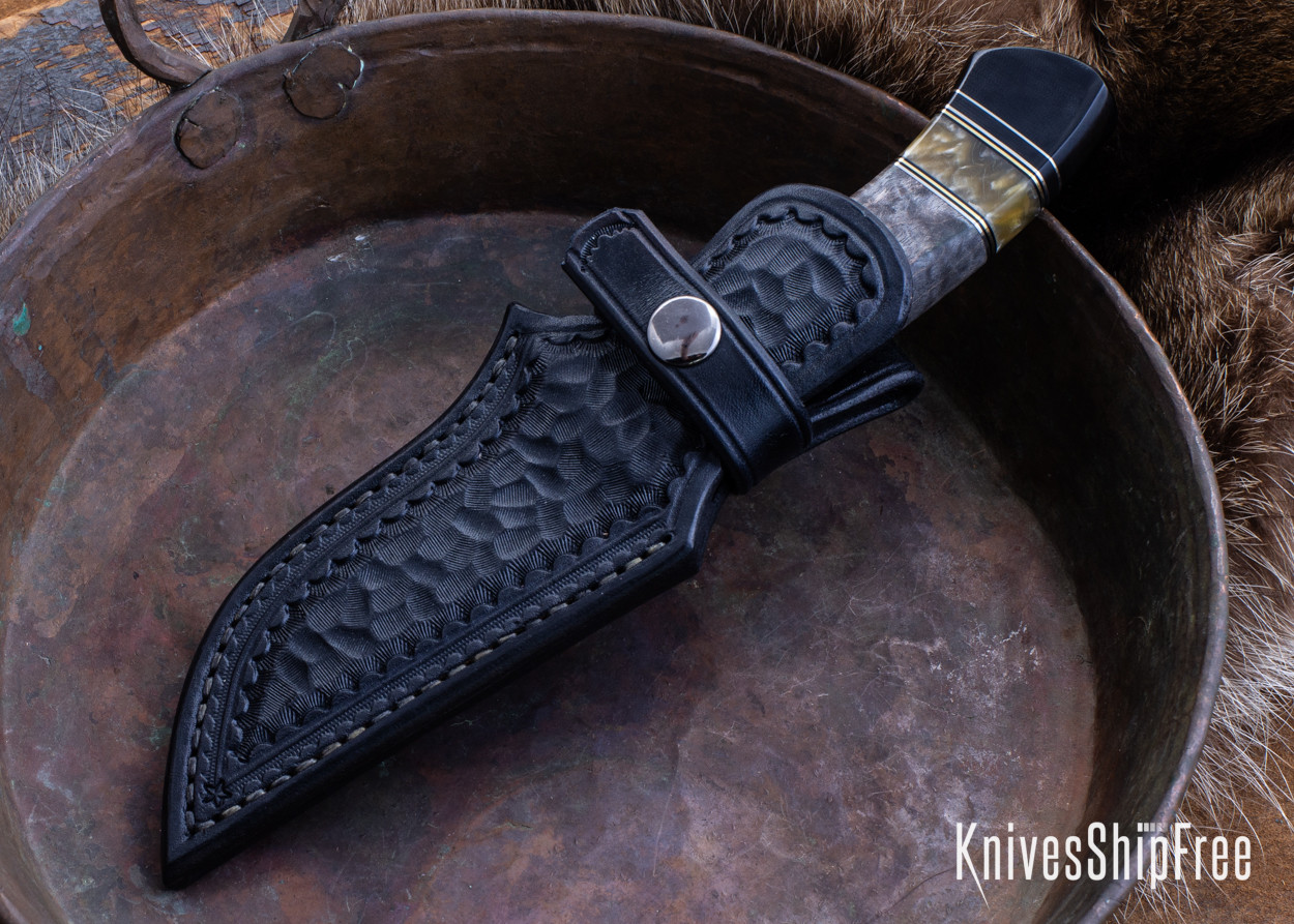 Alan Warren Custom Knives: #2540 Hunter - Curly Maple - Musk Ox, Black ...