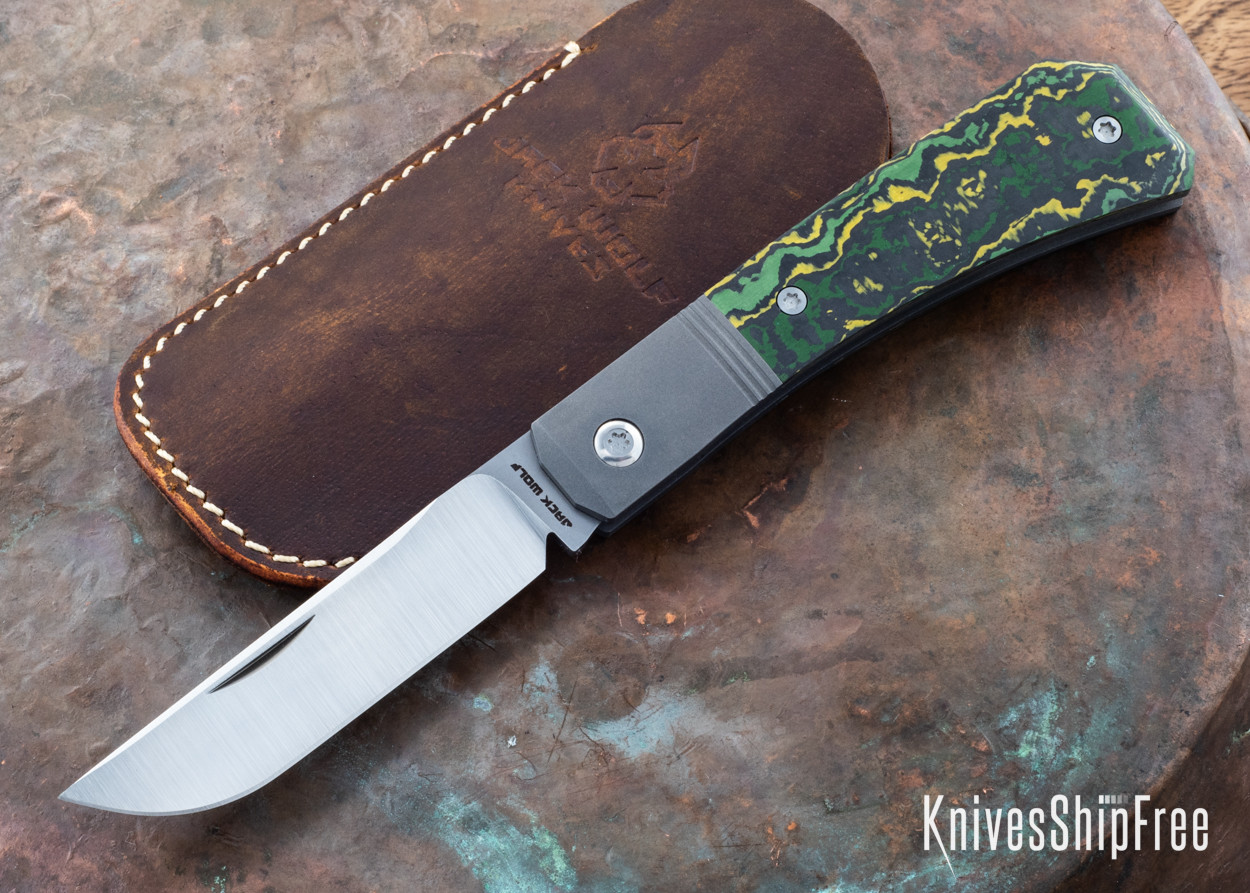 Jack Wolf Knives: Pioneer Jack - CPM-S90V - Toxic Storm Fat Carbon