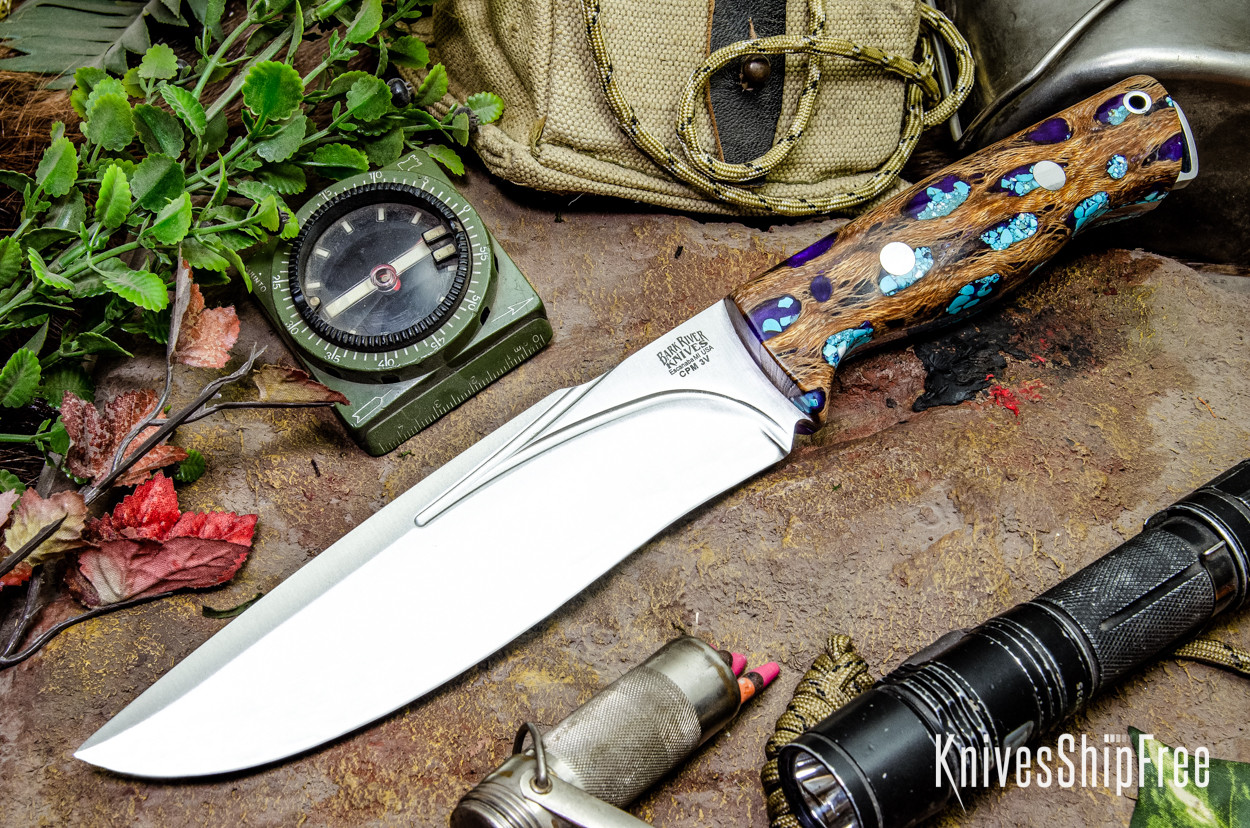 Bark River Knives: Bravo Strike Force II - CPM 3V - Purple Cholla ...