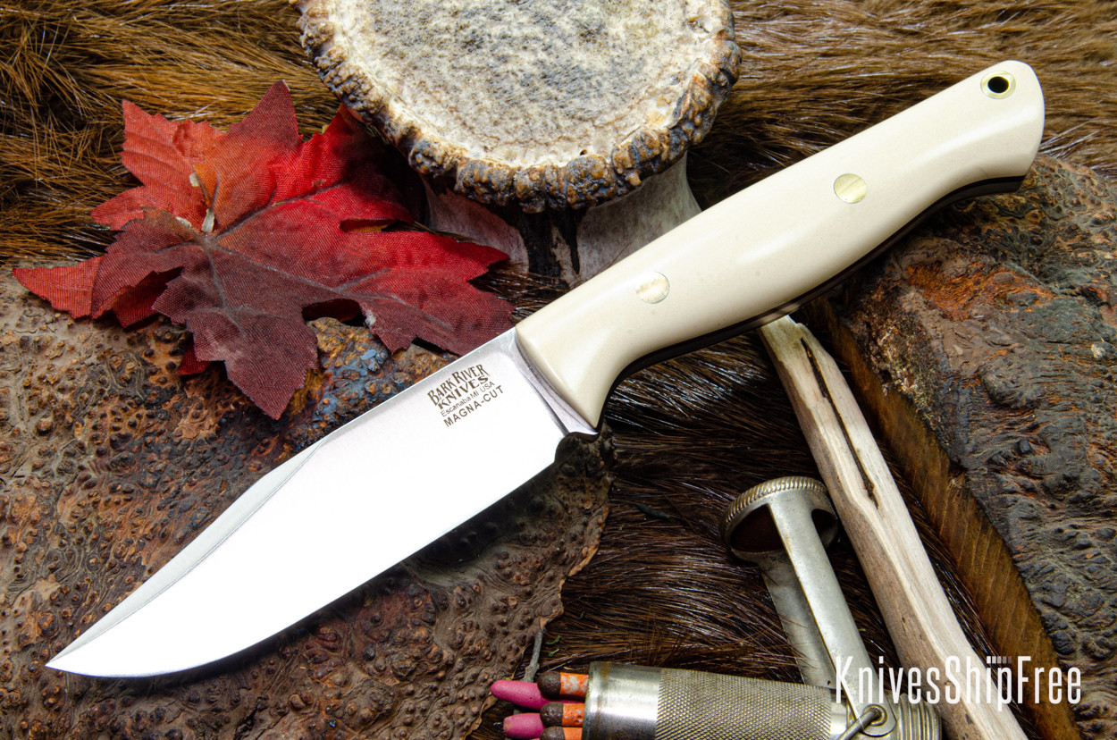 Bark River Knives: Gunny Sidekick - CPM MagnaCut - Bone White - Red ...