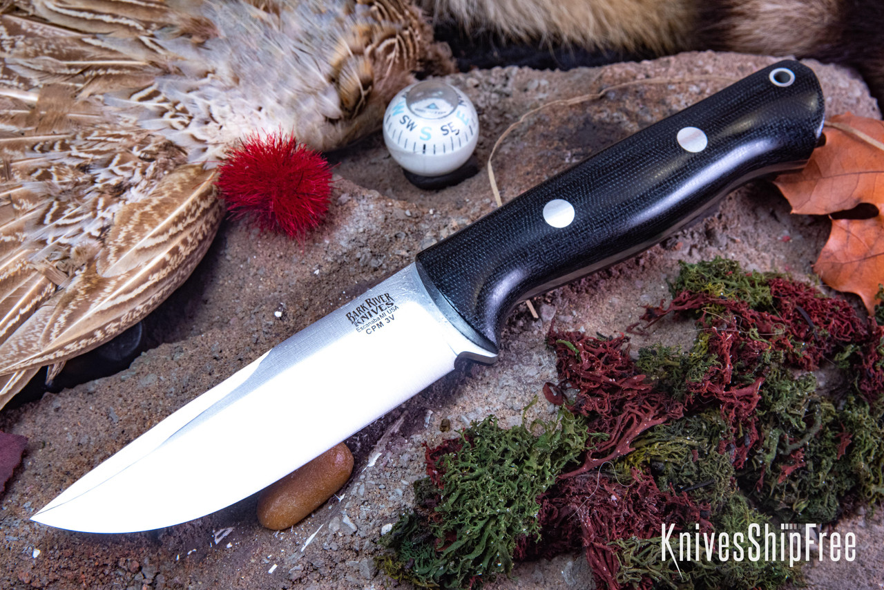 Bark River Knives: Bravo 1 LT - CPM 3V - Black Canvas Micarta Swedge ...