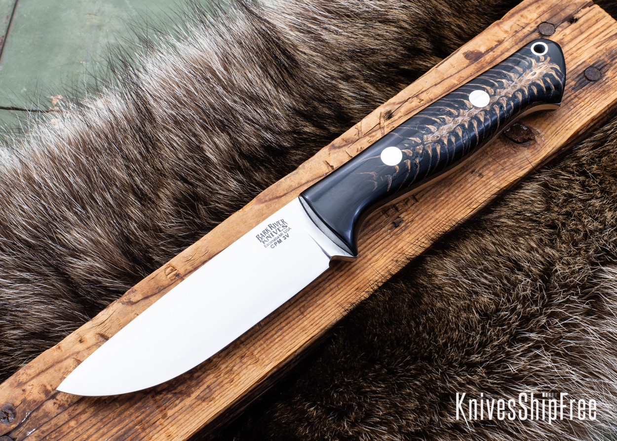 Bark River Knives: Bravo 1 LT - CPM 3V - Black Pinecone - Rampless #2