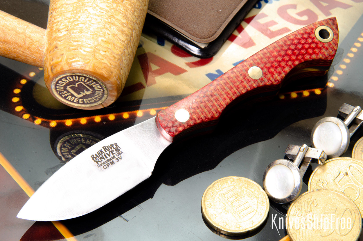 Bark River Knives: Micro Canadian - CPM 3V - Firedog Canvas Micarta ...