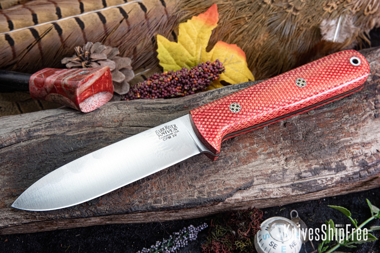 Bark River Knives: Kephart 4 - CPM 3V - Firedog Canvas Micarta - Red ...