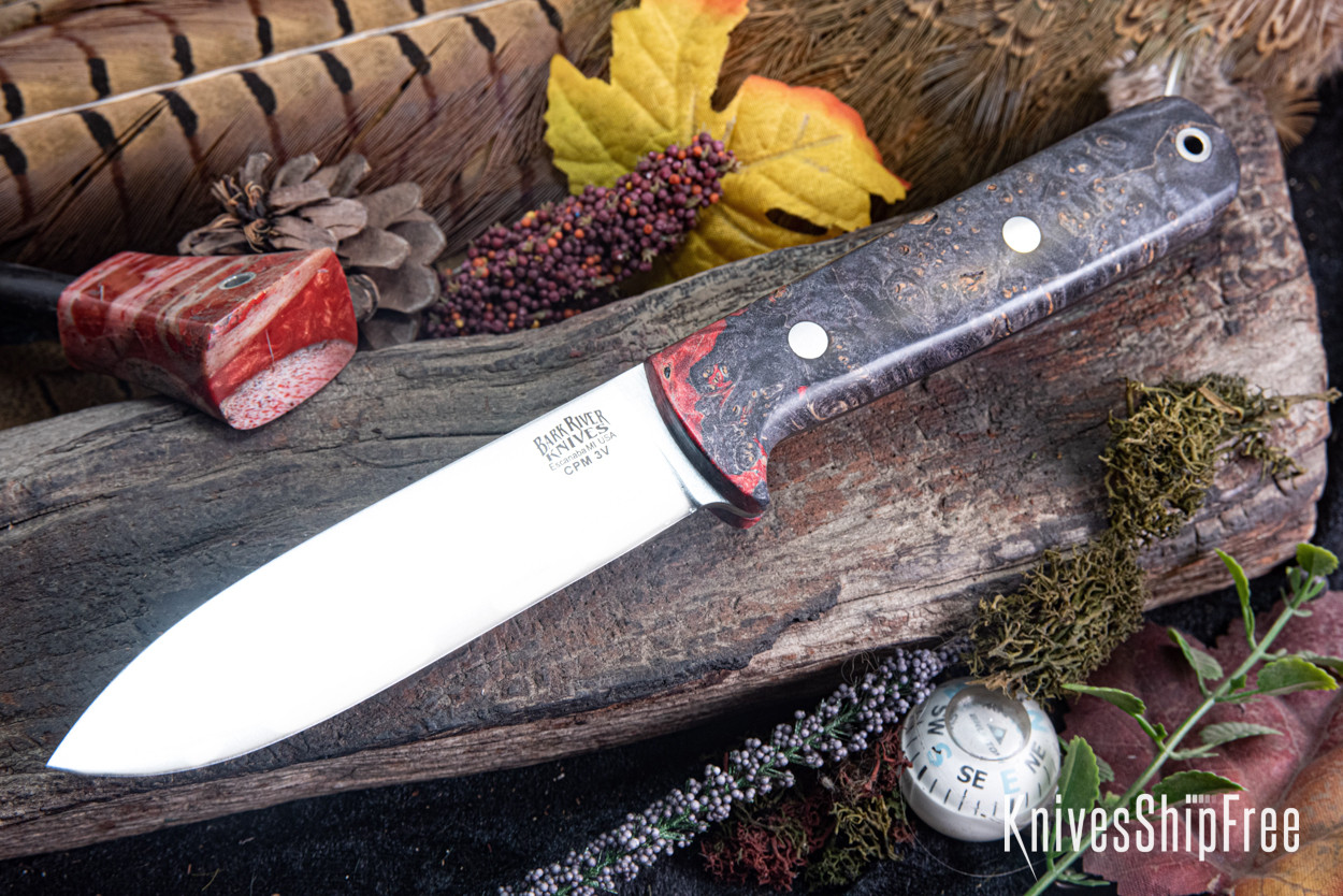 Bark River Knives: Kephart 4 - CPM 3V - Cherry & Gray Maple Burl