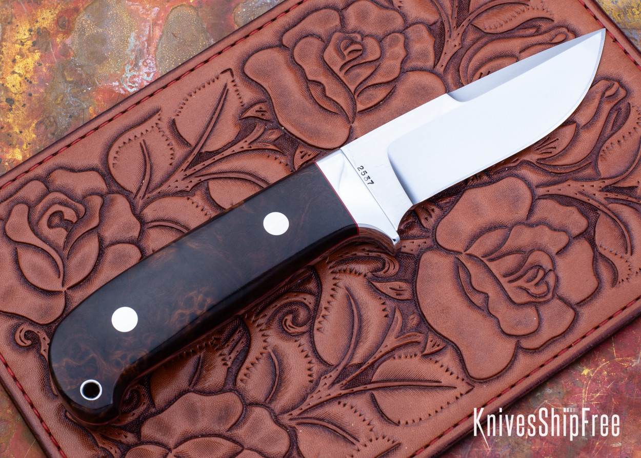 Alan Warren Custom Knives: #2537 Drop Point Hunter - Ironwood Burl ...