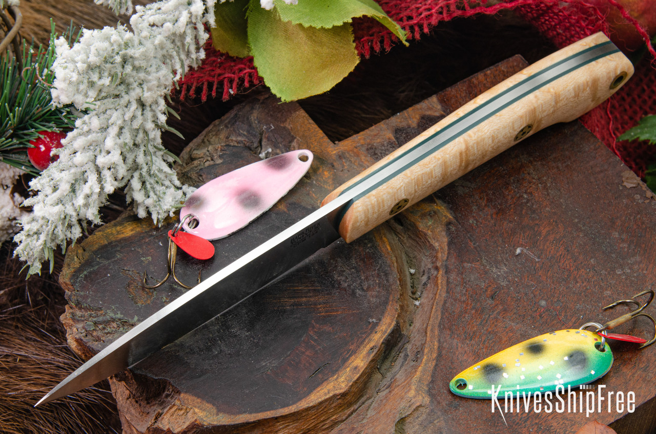 Bark River Knives: Bird & Trout - CPM 154 - Birdseye Maple - Forest ...