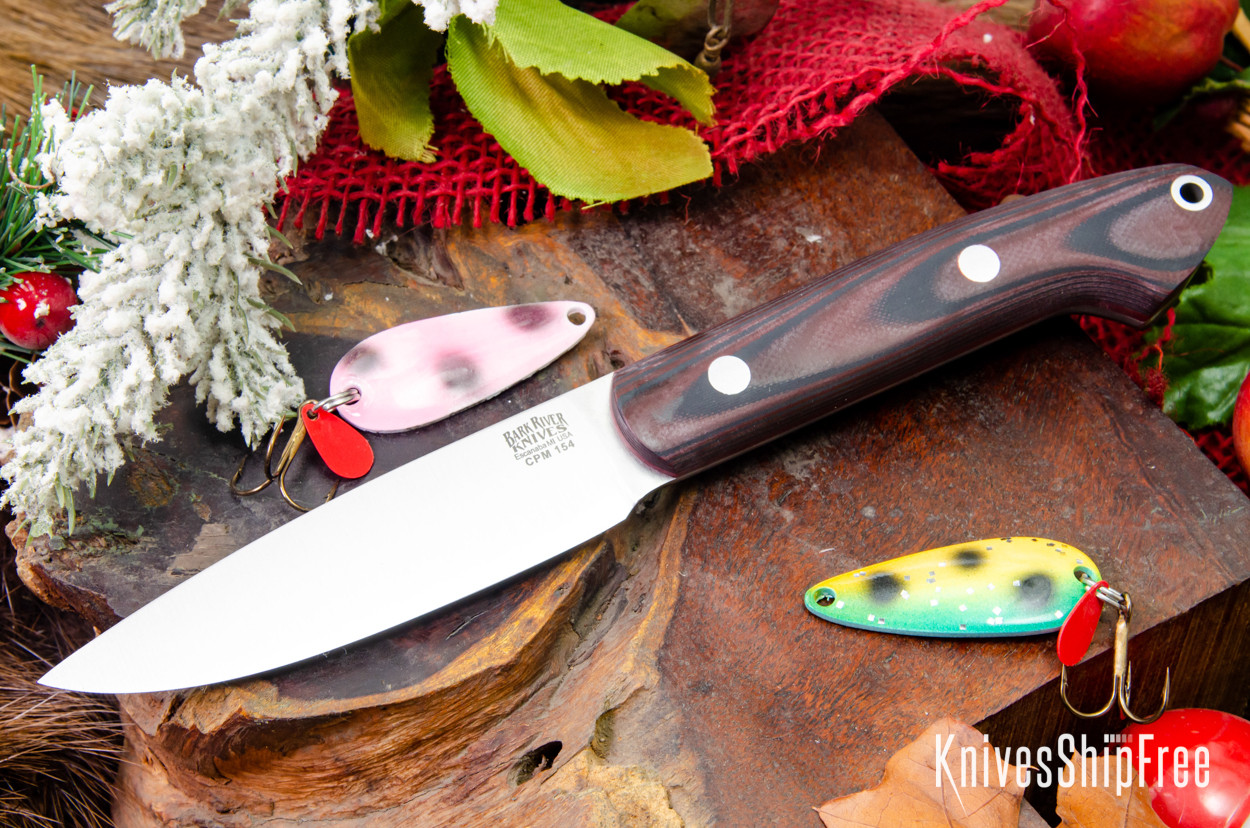 Bark River Knives: Bird & Trout - CPM 154 - Red & Black Suretouch ...