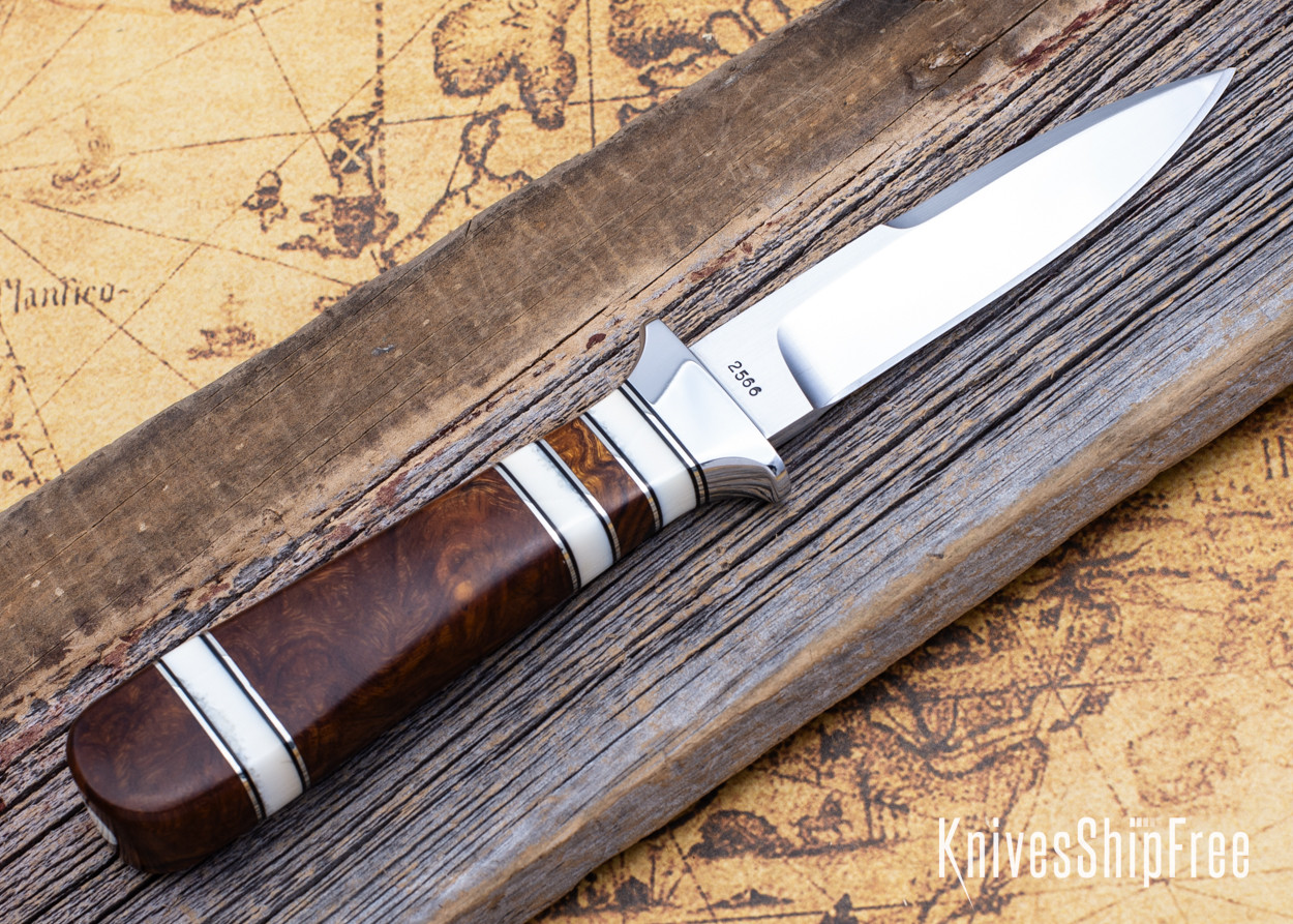 Alan Warren Custom Knives: #2566 Little Boot Knife - Ironwood Burl ...