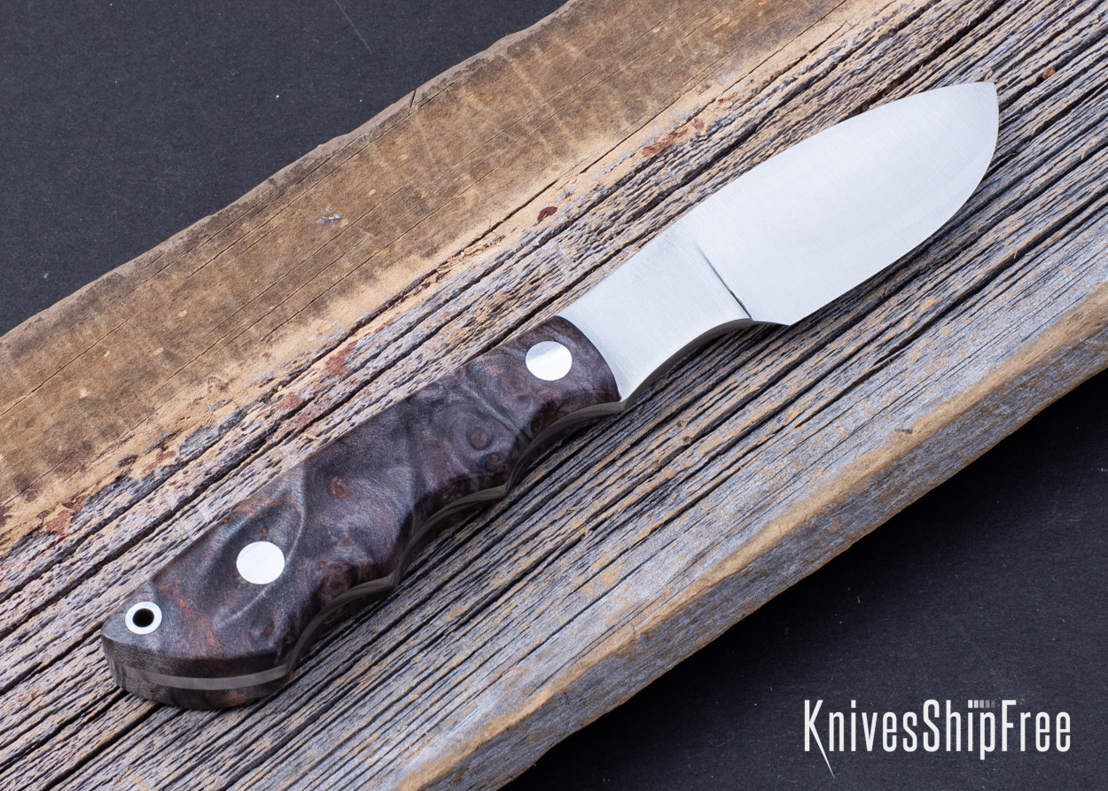 Bark River Knives: Mini Canadian - CPM-3V - Gray & Coral Maple Burl #1