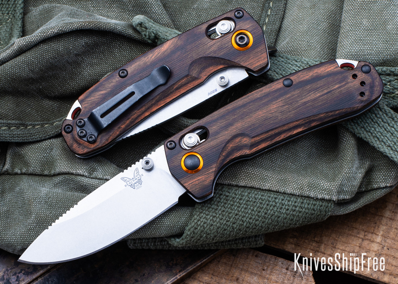 Benchmade Knives: 15032 North Fork - AXIS Lock - Stabilized Wood - CPM-S30V