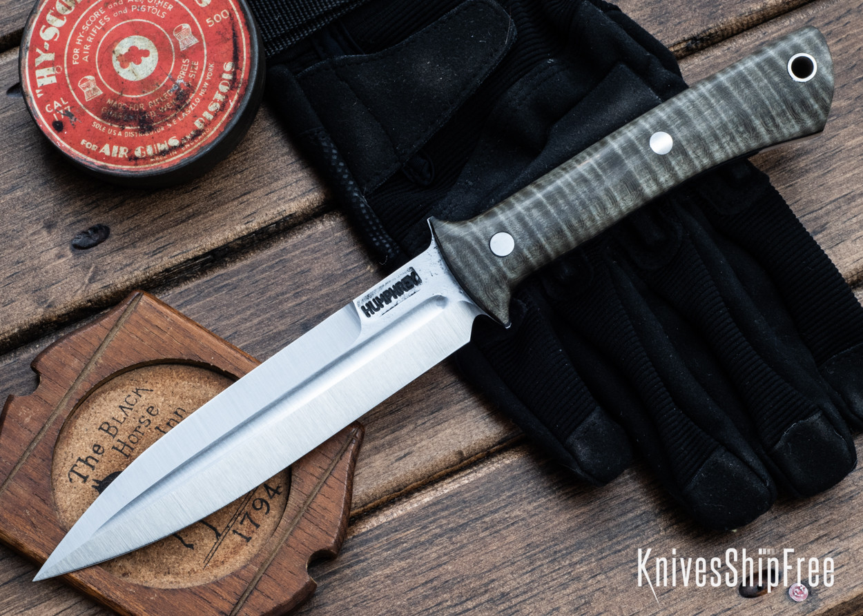 Lon Humphrey Knives: Archangel - 52100 Tool Steel - Curly Maple - Black ...