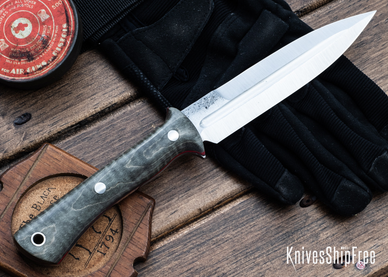 Lon Humphrey Knives: Archangel - 52100 Tool Steel - Curly Maple - Red ...