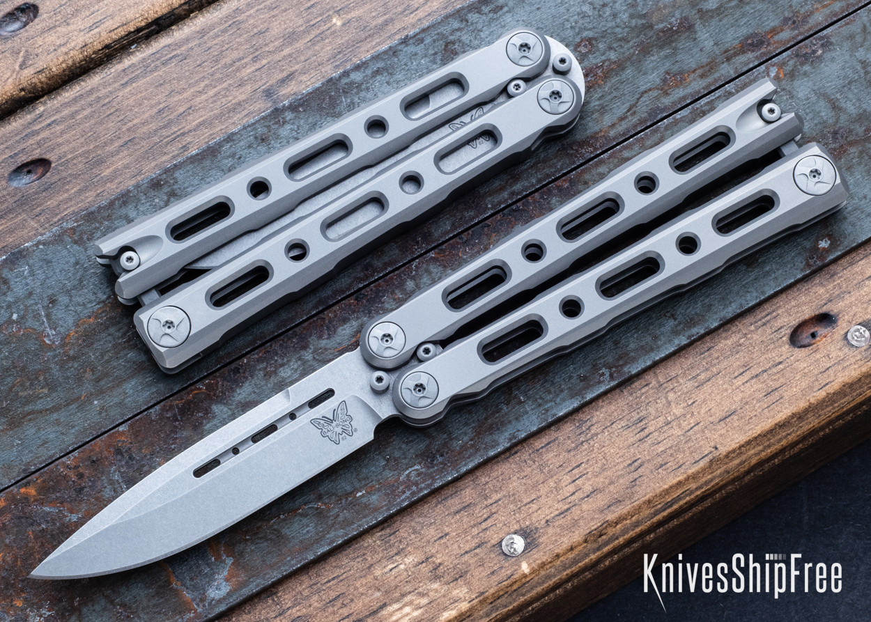 Benchmade Knives: 82 Laro - Billet Titanium Bali-song - CPM-MagnaCut