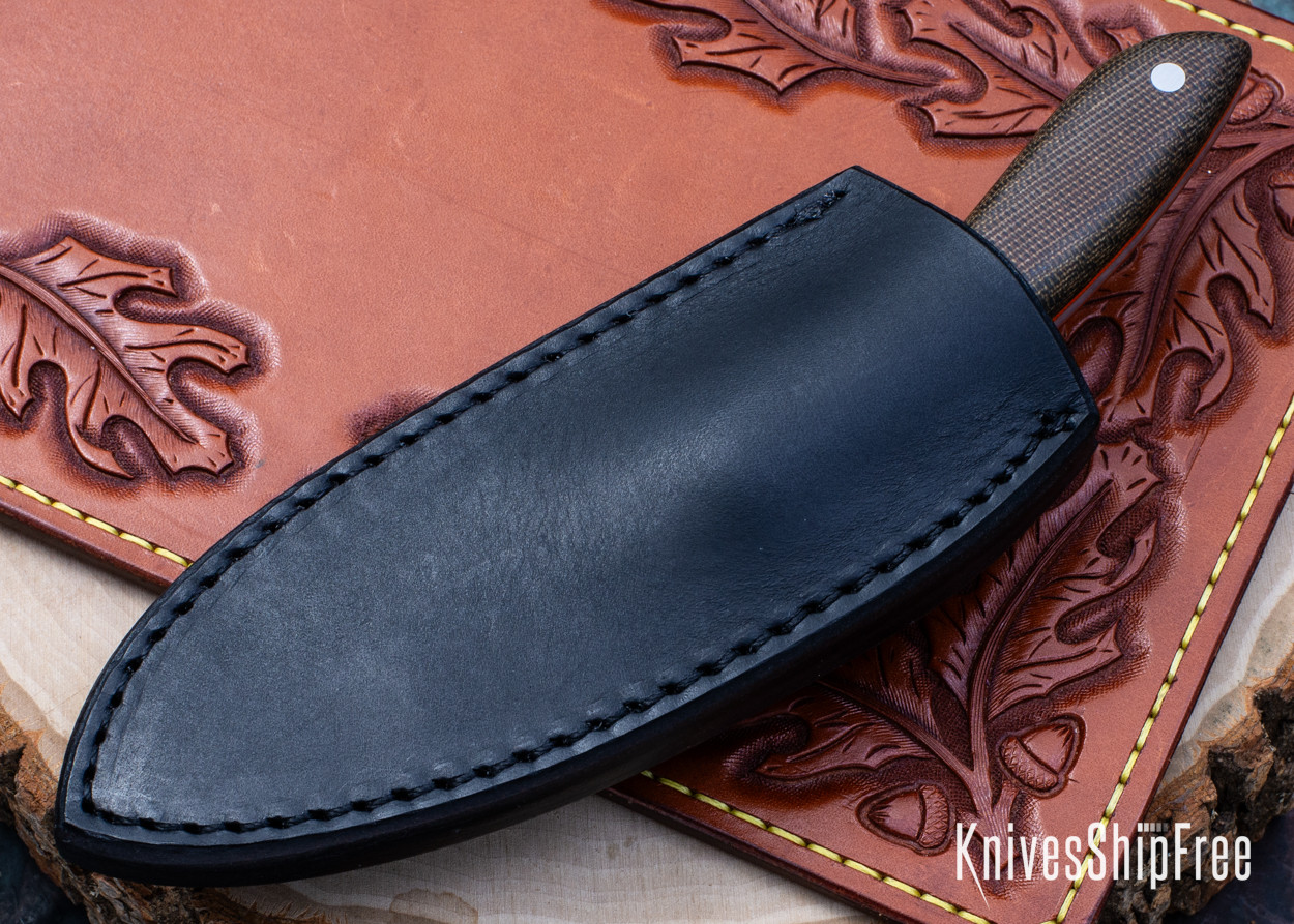 J. Hoffman Knives: #2498 Oney - OD Canvas Micarta - Orange Liners - AEB-L