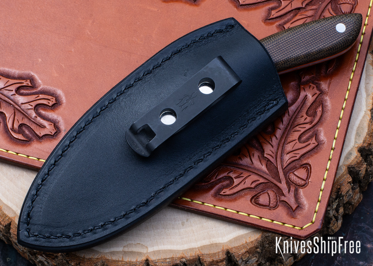 J. Hoffman Knives: #2498 Oney - OD Canvas Micarta - Orange Liners - AEB-L